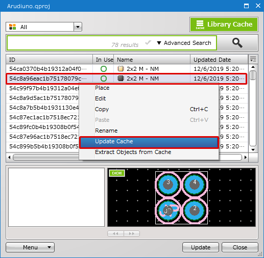 Quadcept - Update Cache